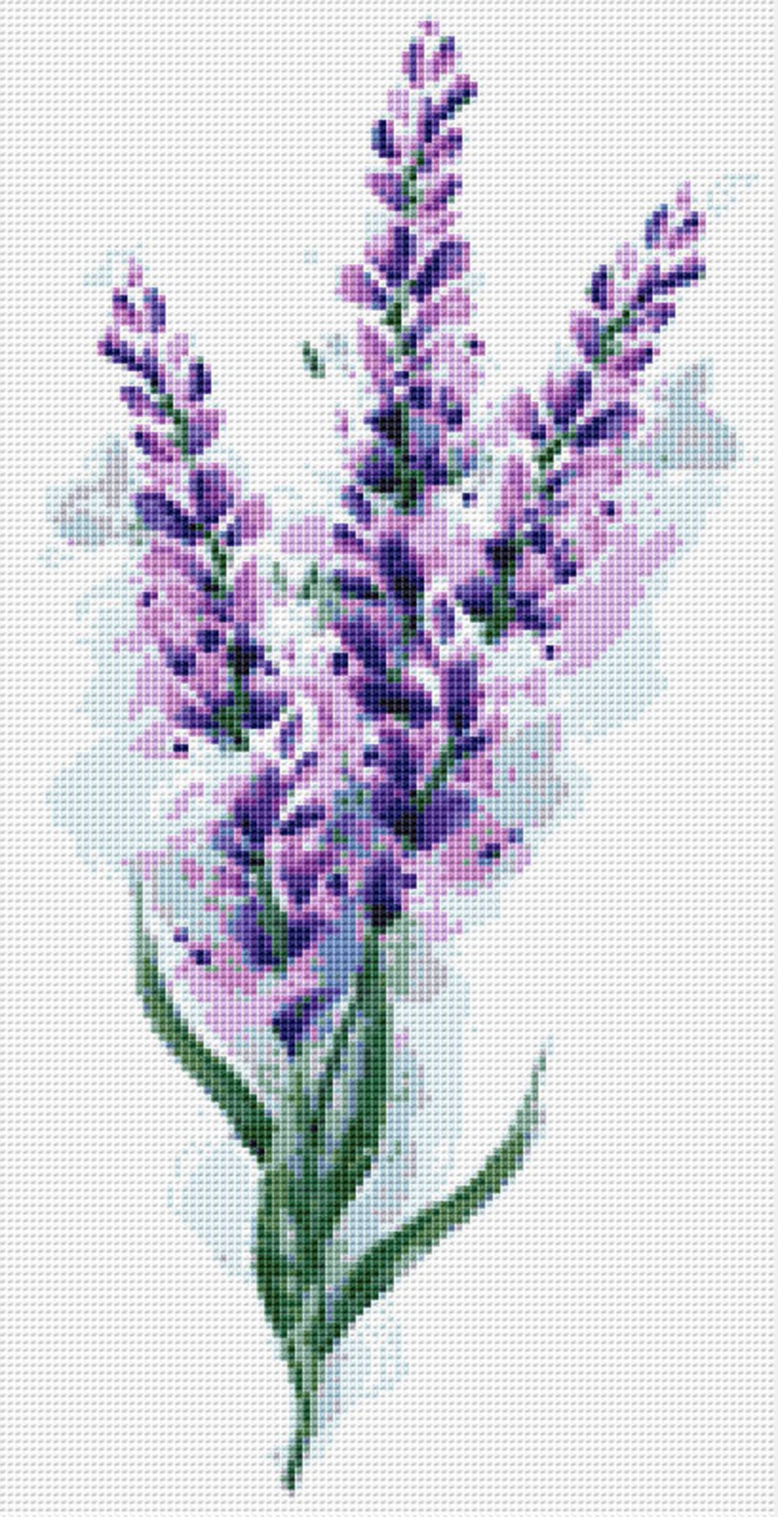 Lavender Cross Stitch Pattern 6 Instant PDF Download Flower | Etsy