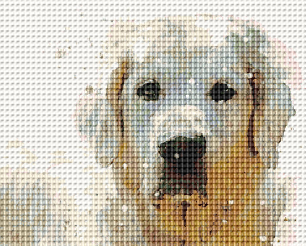 Golden Retriever Cross Stitch Pattern 7 Instant PDF Download | Etsy