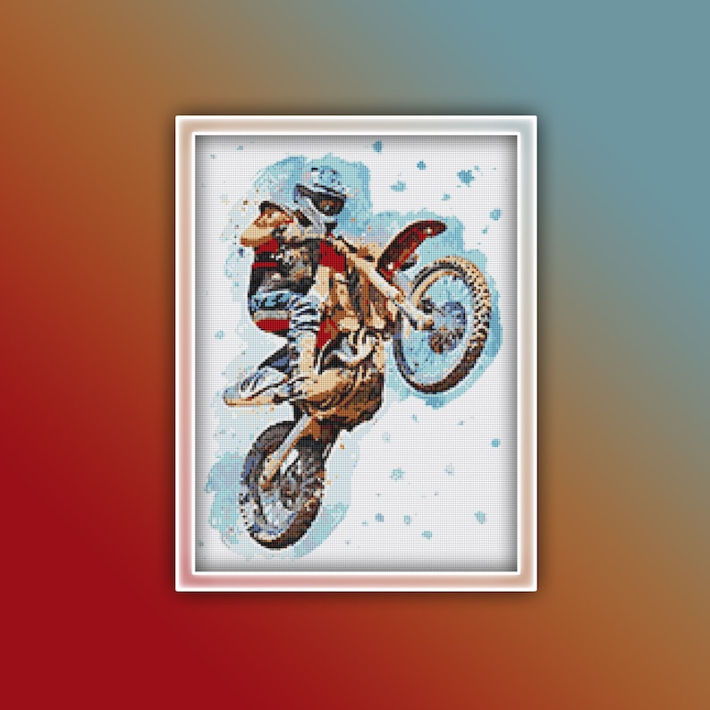 Dirt Bike Cross Stitch Pattern 2 Instant PDF Download - Etsy