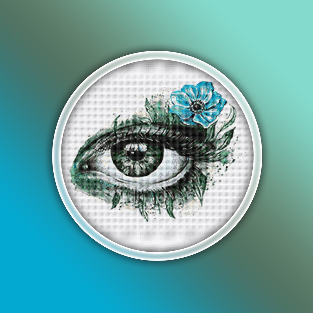 Green Eye Cross Stitch Pattern 1 Instant PDF Download - Green Eyes ...