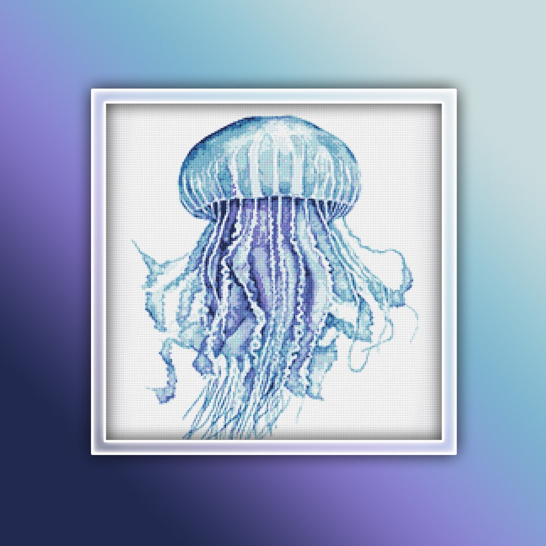 Jellyfish Cross Stitch Pattern 9 Instant PDF Download - Sea Jellies ...