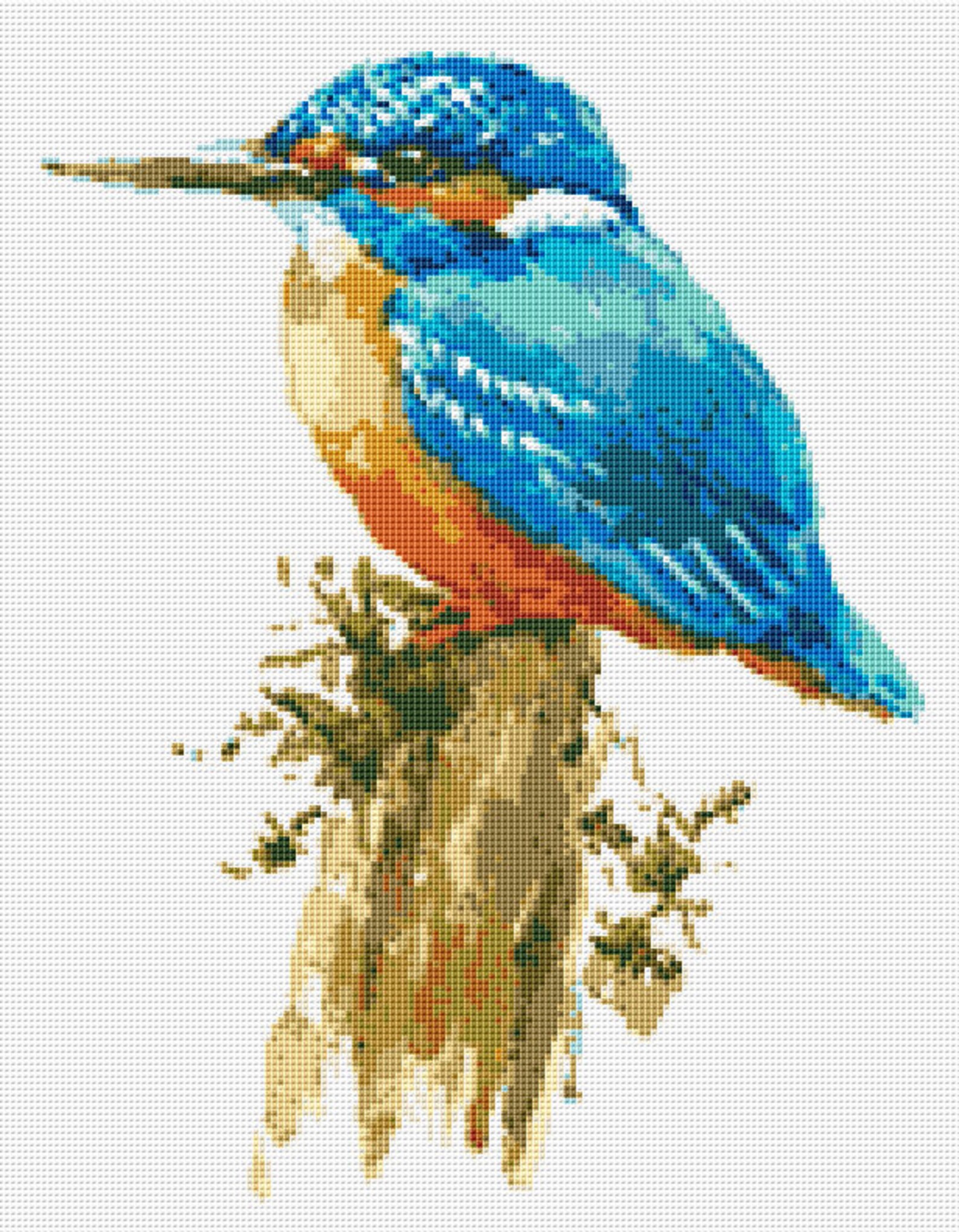 Kingfisher Cross Stitch Pattern 2 Instant PDF Download King - Etsy