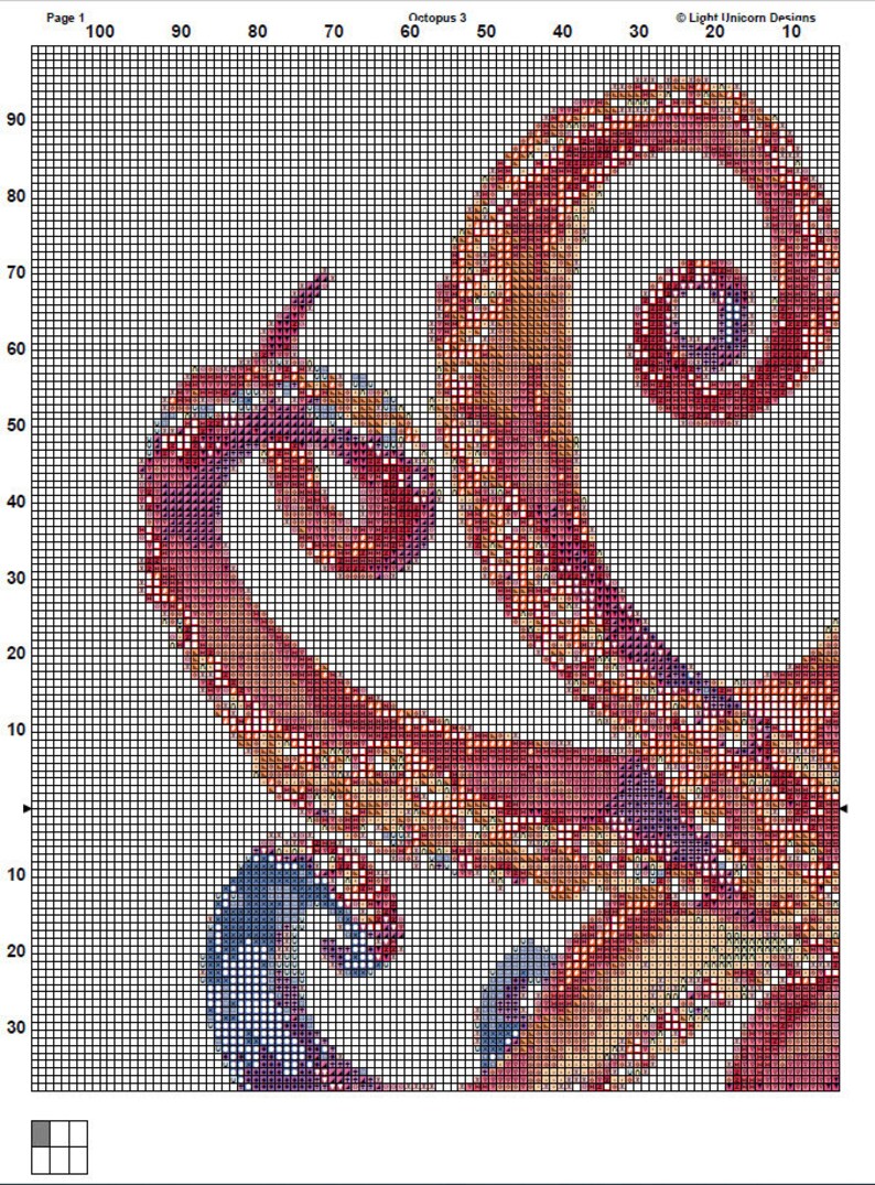 Octopus Cross Stitch Pattern 3 Instant PDF Download - Octopus ...