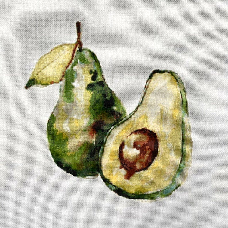 Avocado Cross Stitch Pattern 1 Instant PDF Download - Avocados ...