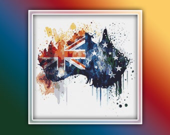 Australia Flag Cross Stitch Pattern - Etsy