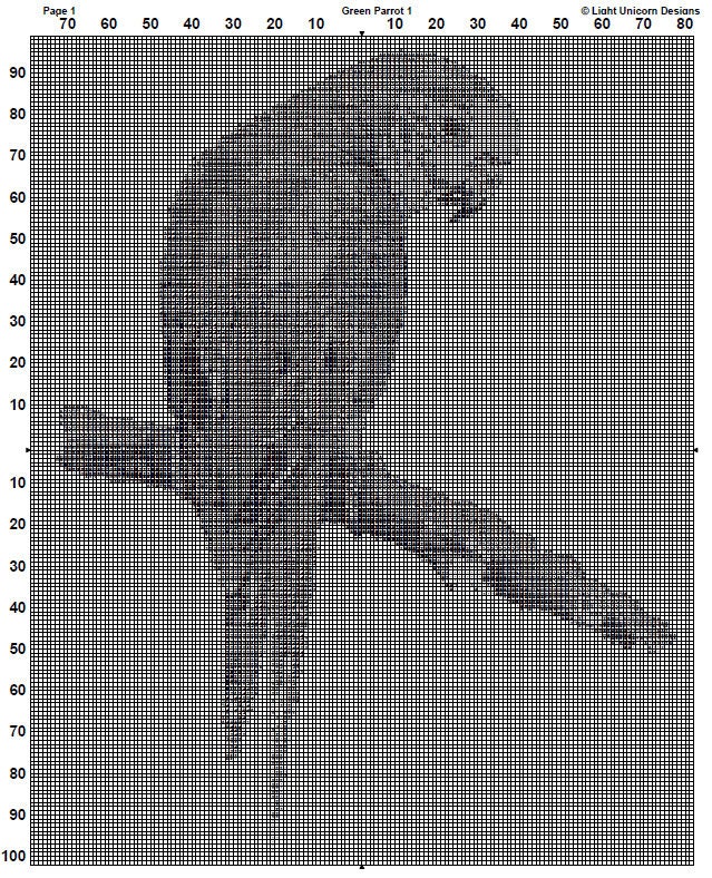 Green Parrot Cross Stitch Pattern 1 Instant PDF Download - Parrot ...
