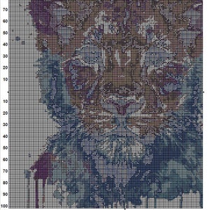 Lion Cross Stitch Pattern 8 Instant PDF Download - Lion Cub Watercolor ...