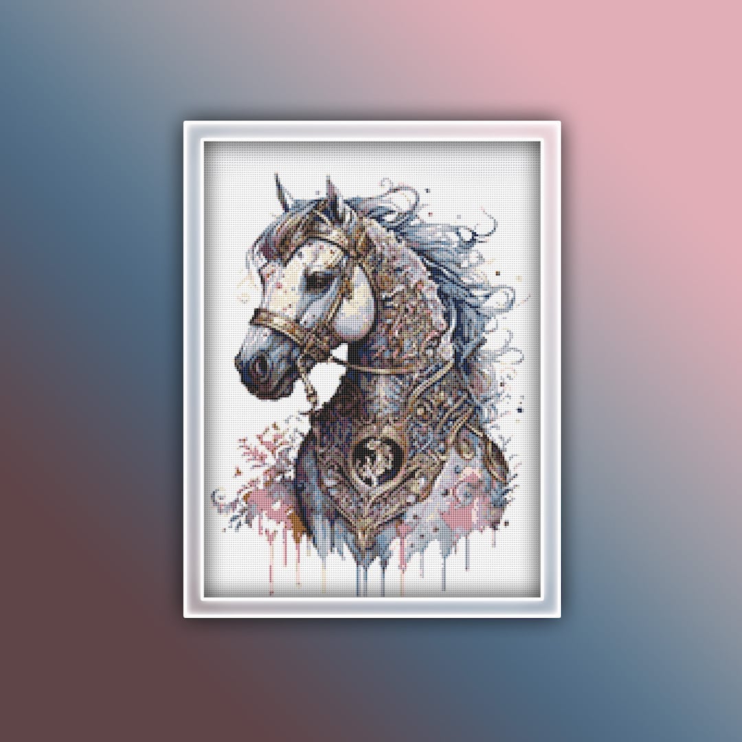 Armored Horse Cross Stitch Pattern 1 Instant PDF Download - Horse ...