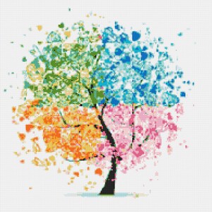 Tree Cross Stitch Pattern 5 Instant PDF Download - Seasons Tree ...