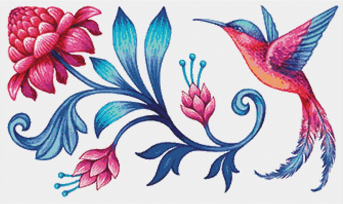 Hummingbird Cross Stitch Pattern 19 Instant PDF Download | Etsy