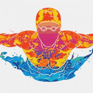 Swimmer Cross Stitch Pattern 1 Instant Download Instant PDF - Etsy