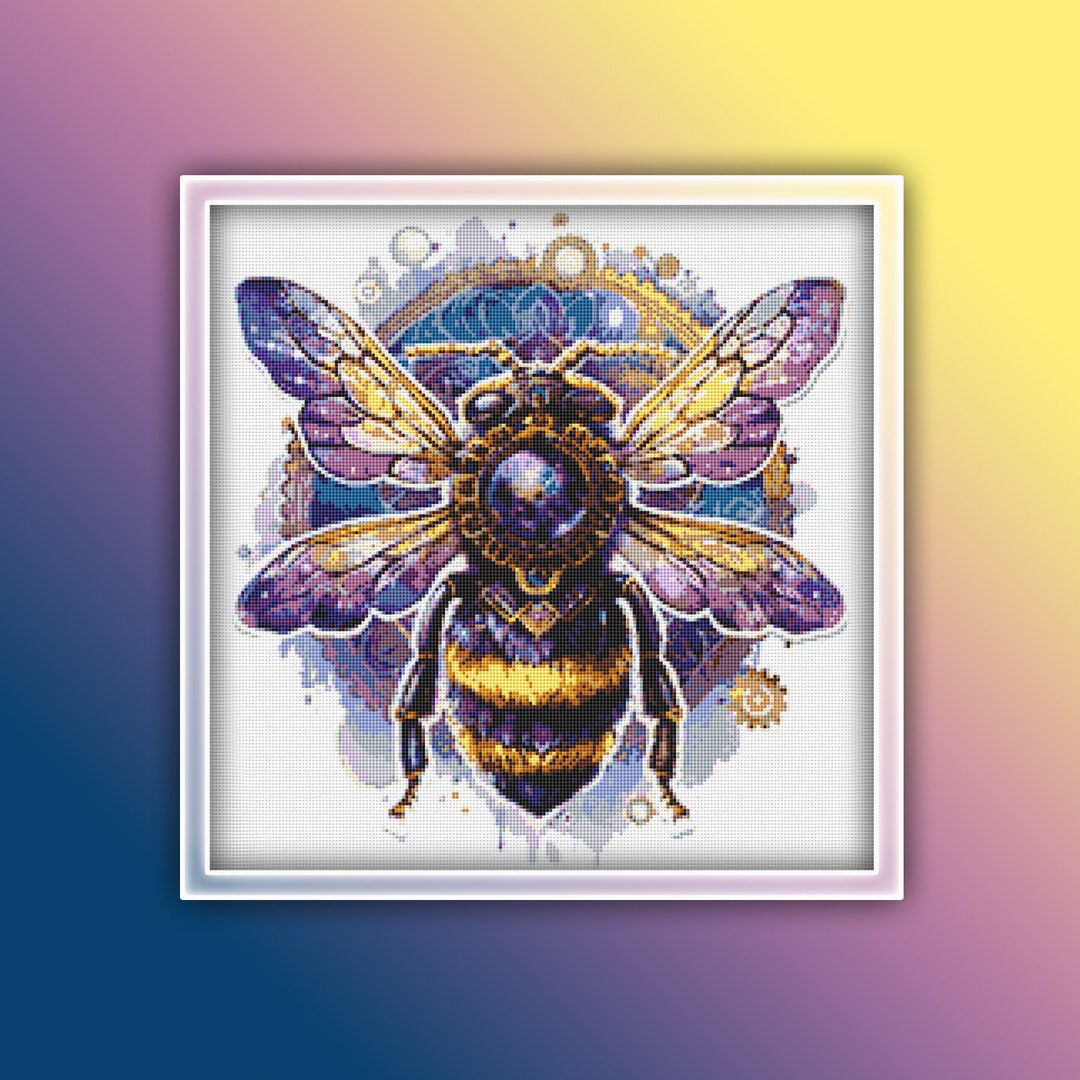 Steampunk Bee Cross Stitch Pattern 1 Instant PDF Download - Steampunk ...