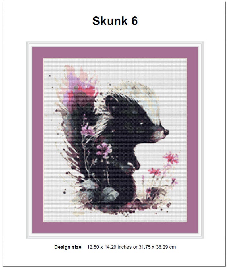 Skunk Cross Stitch Pattern 6 Instant Download Instant PDF Download ...