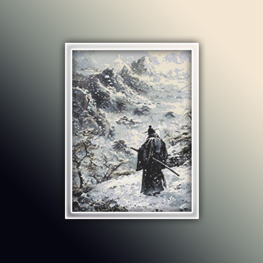 Samurai Cross Stitch Pattern 1 Instant PDF Download - Japanese Warrior ...