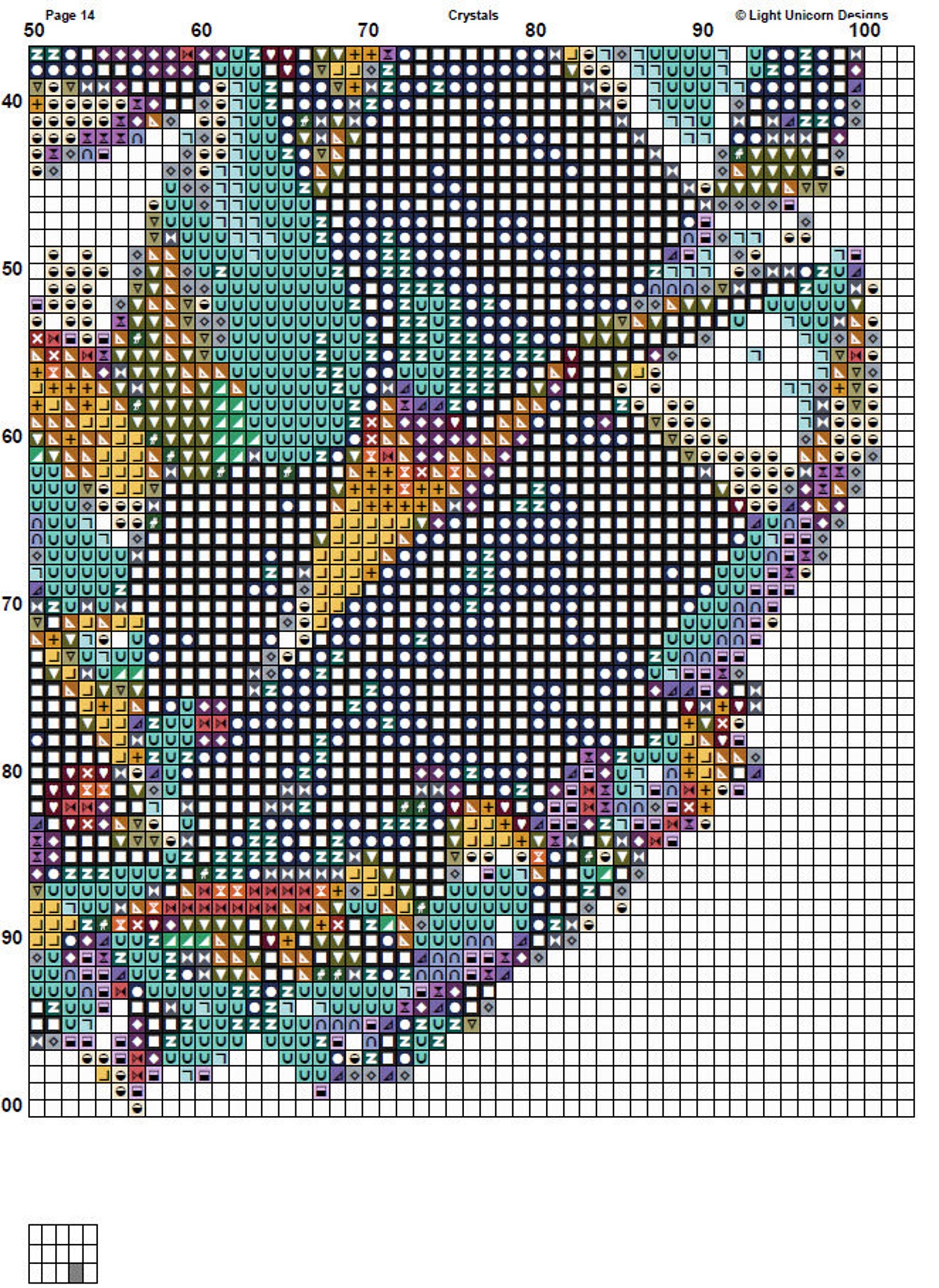 Crystals Cross Stitch Pattern 1 Instant PDF Download - Crystal ...