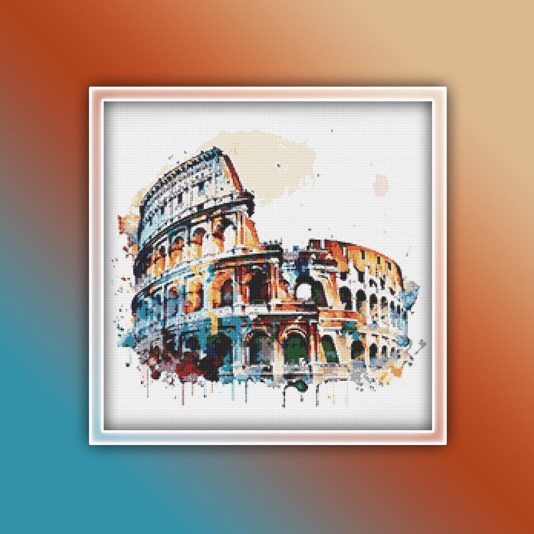 Colosseum Cross Stitch Pattern 1 Instant PDF Download - Rome Italy ...
