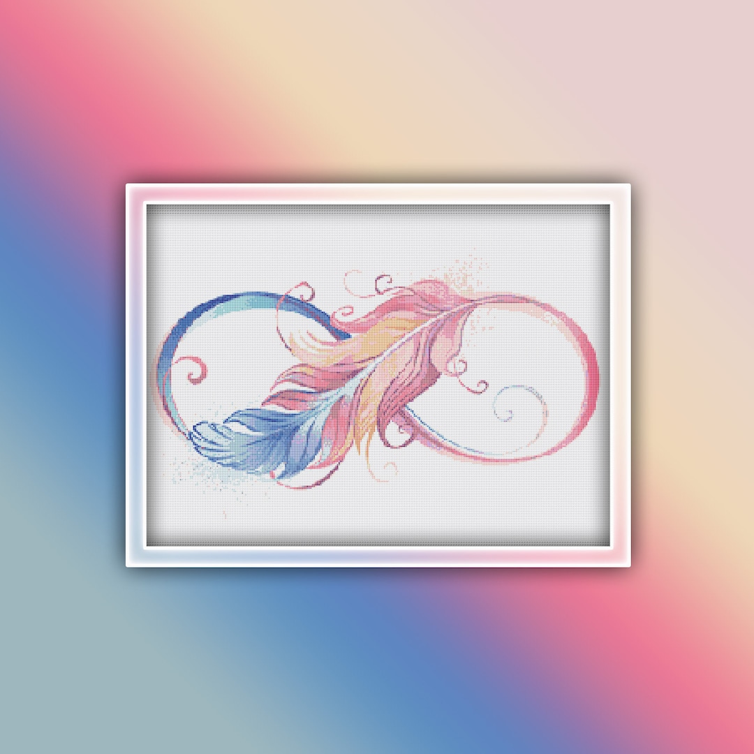 Infinity Feather Cross Stitch Pattern 2 Instant PDF Download- Infinity ...