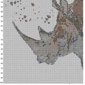 Rhino Cross Stitch Pattern 5 Instant PDF Download Rhinoceros - Etsy
