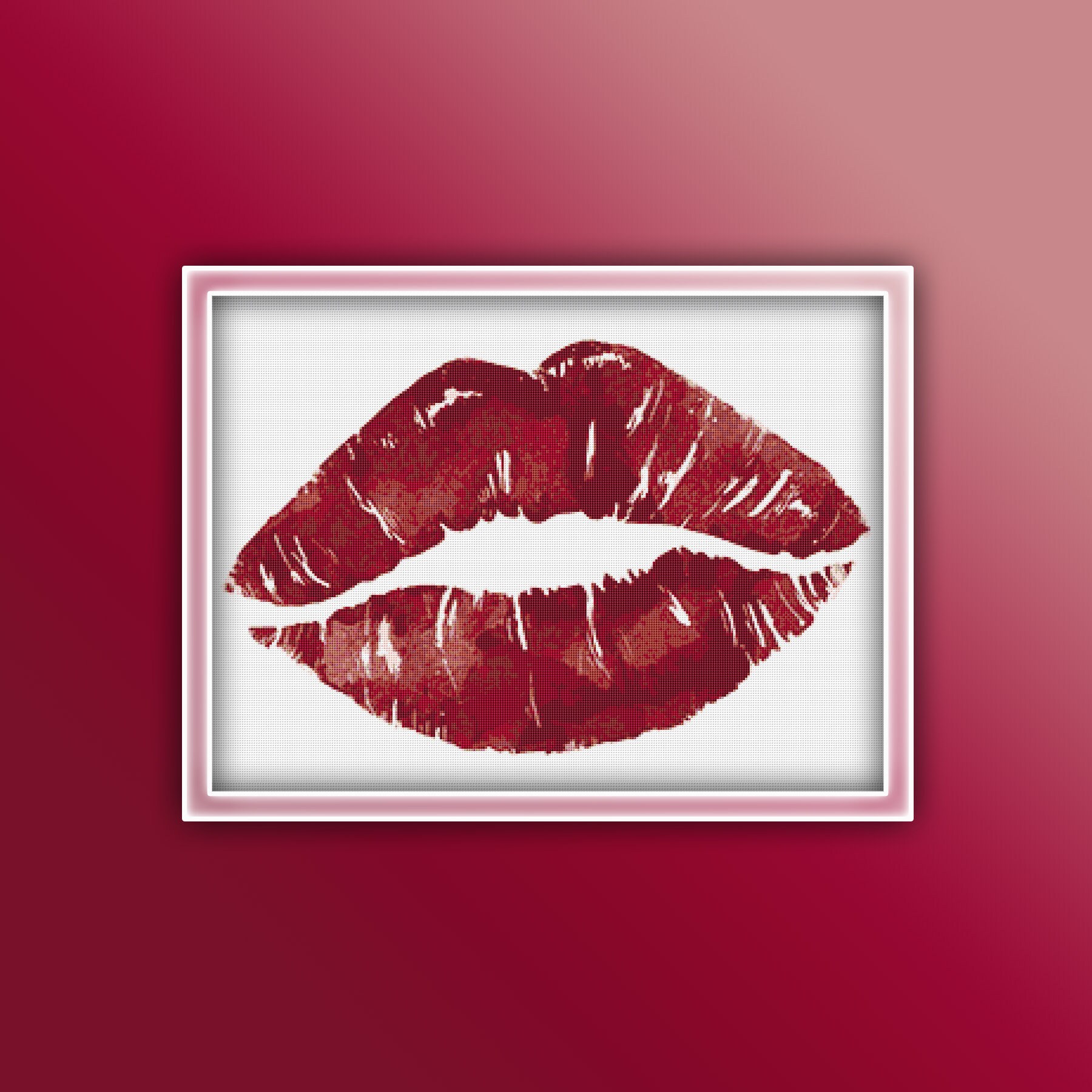 Lips Cross Stitch Pattern 3 Instant PDF Download Red Lips | Etsy