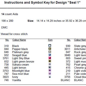Seal Cross Stitch Pattern 1 Instant Download Instant PDF Download ...