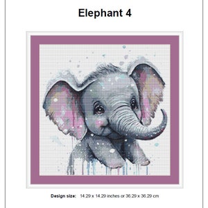 Elephant Cross Stitch Pattern 4 Instant Download Instant PDF Download ...