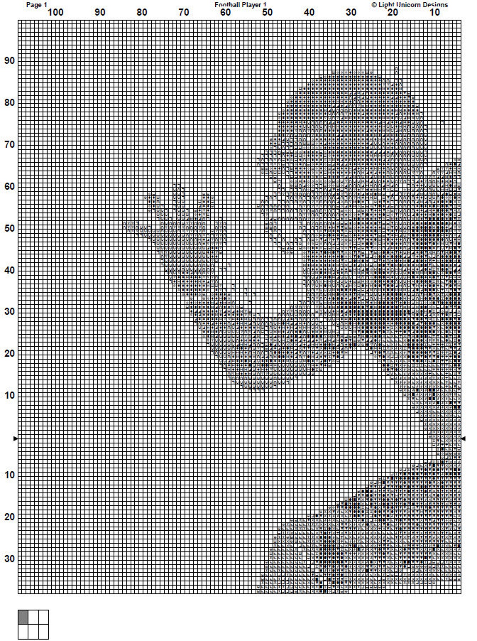 Football Player Cross Stitch Pattern 1 Instant Download Instant PDF ...