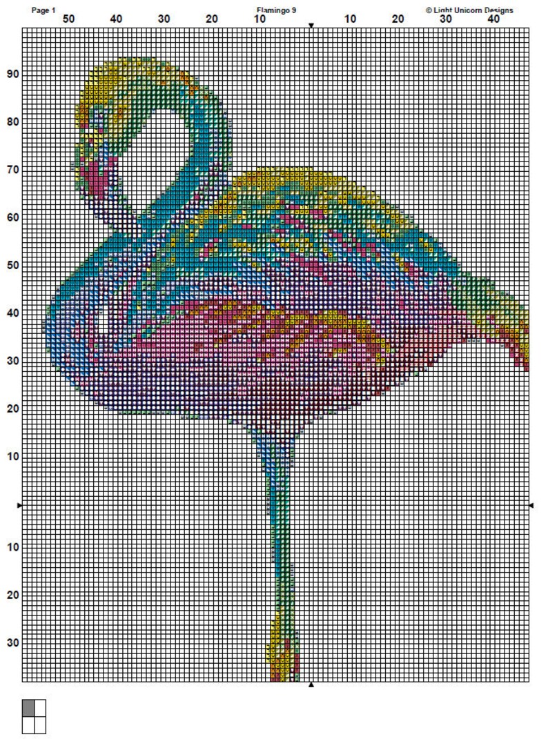 Flamingo Cross Stitch Pattern 9 Instant PDF Download - Flamingo ...