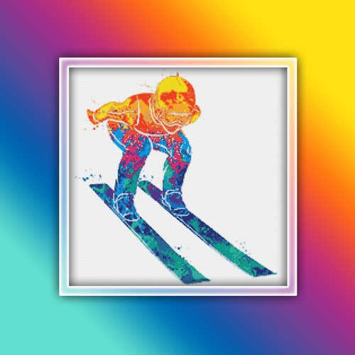 Ski Cross Stitch Pattern Instant Download Instant PDF Download - Etsy