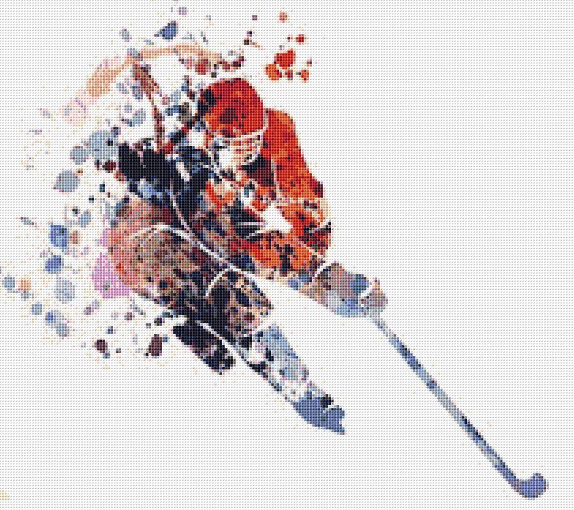 Ice Hockey Cross Stitch Pattern 2 Instant PDF Download Sport | Etsy