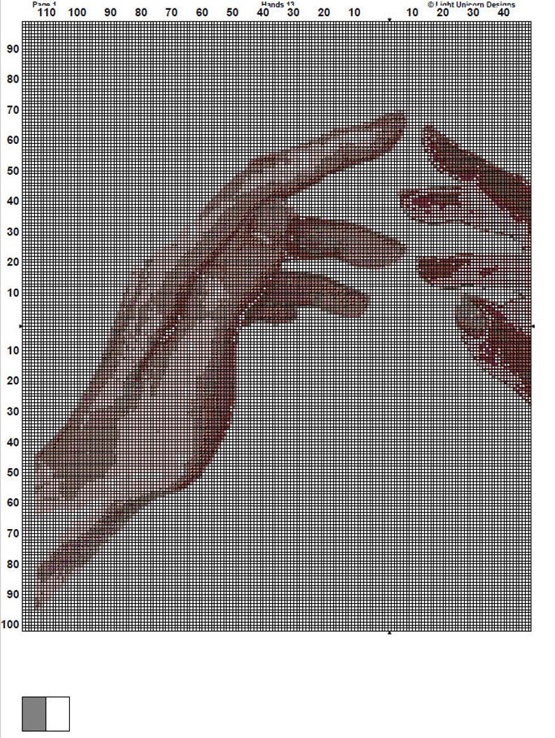 Hands Cross Stitch Pattern 13 Instant PDF Download - Hand Watercolor ...