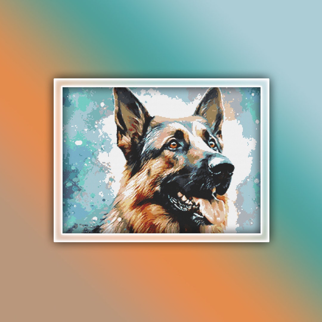 German Shepherd Cross Stitch Pattern 1 Instant PDF Download - Dog ...