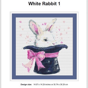 White Rabbit Cross Stitch Pattern 1 Instant PDF Download - Bunny ...