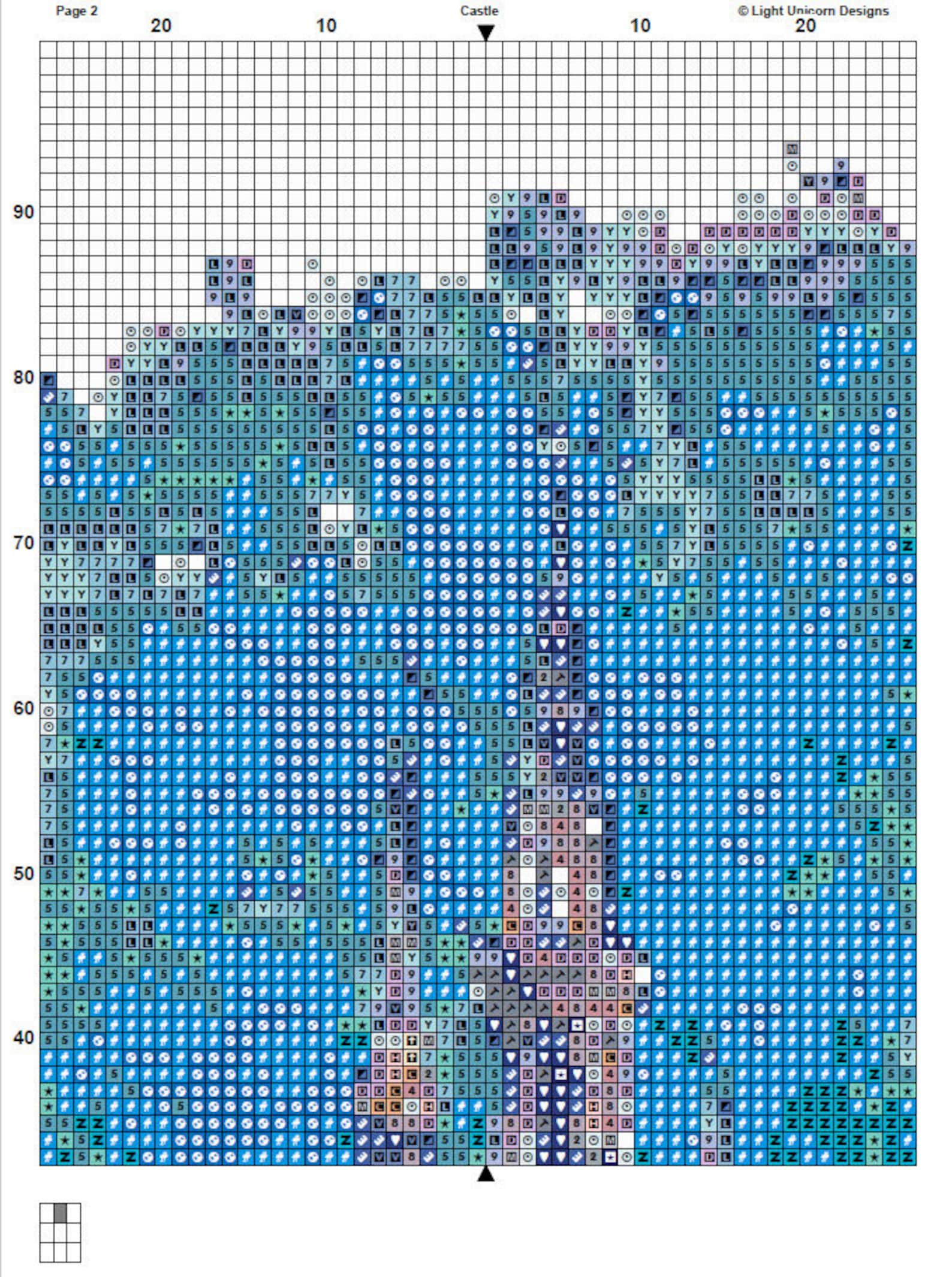 Castle Cross Stitch Pattern 1 Instant PDF Download - Fairy Tale Castle ...