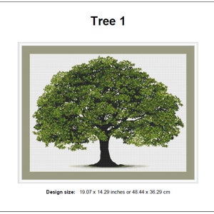 Tree Cross Stitch Pattern 1 Instant PDF Download | Summer Tree ...