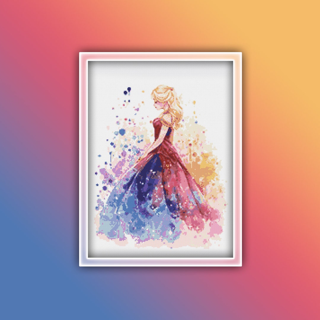 Frozen Princess Cross Stitch Pattern 2 Instant PDF Download - Elsa ...