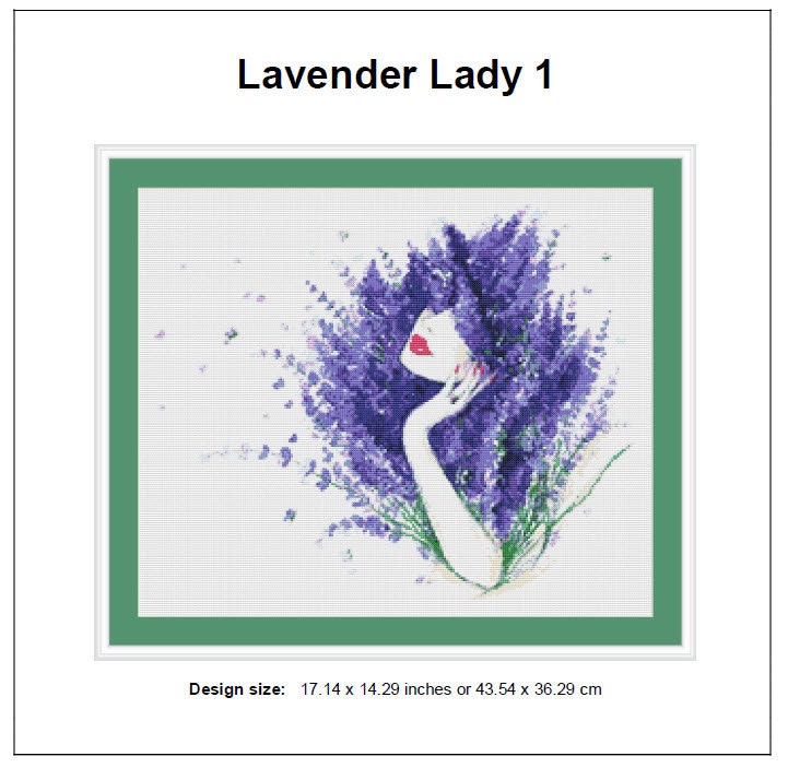 Lavender Lady Cross Stitch Pattern 1 Instant PDF Download - Lady ...