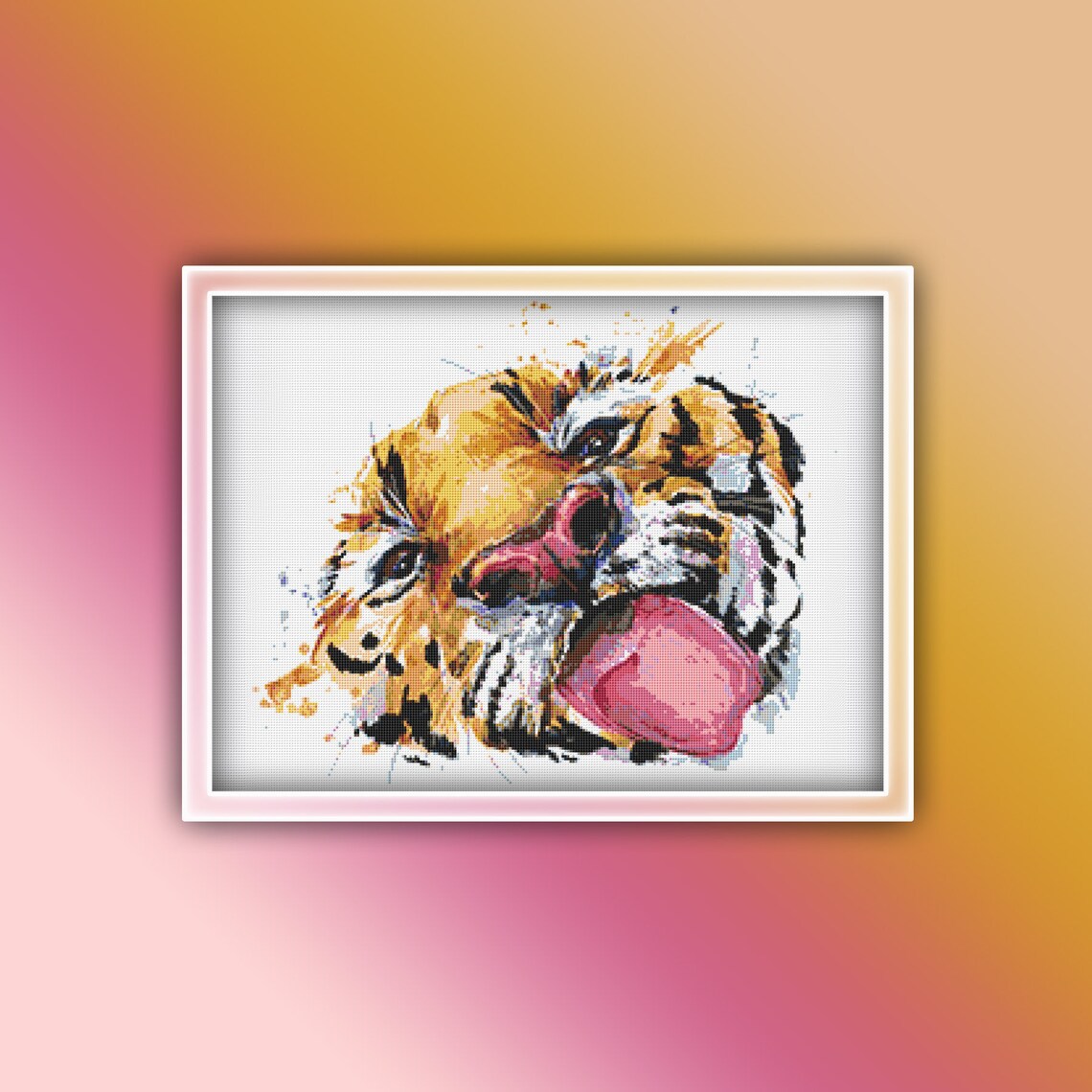 Tiger Cross Stitch Pattern 7 Instant PDF Download Tiger - Etsy