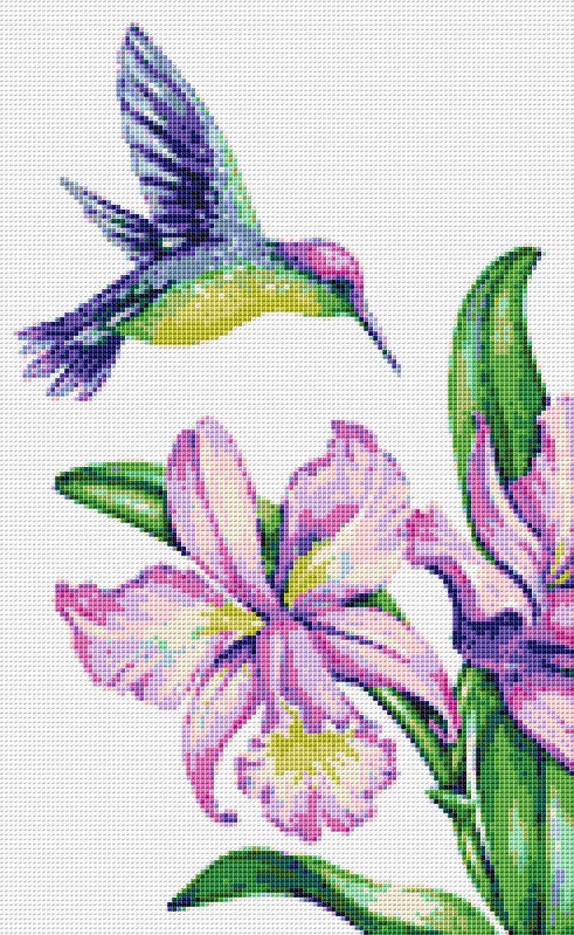 Hummingbird Cross Stitch Pattern 1 Instant PDF Download - Etsy