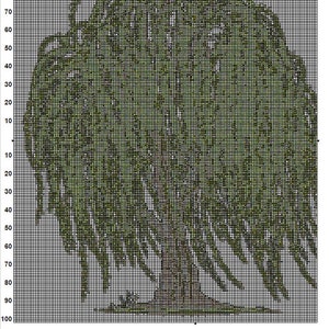 Willow Tree Cross Stitch Pattern Instant PDF Download | Summer Tree ...