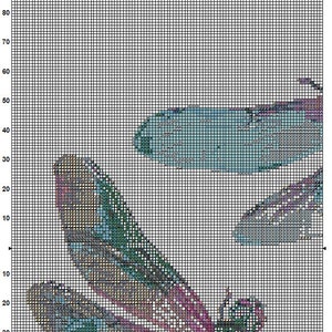 Dragonflies Cross Stitch Pattern 2 Instant PDF Download - Dragonfly ...