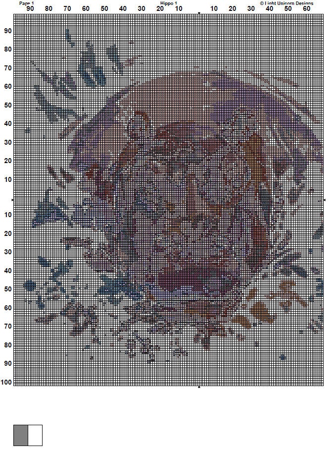 Hippo Cross Stitch Pattern 1 Instant PDF Download - Etsy