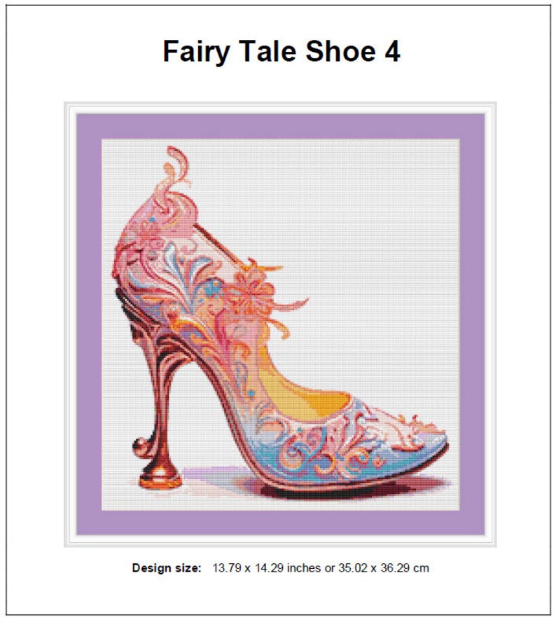 Fairy Tale Shoe Cross Stitch Pattern 4 Instant PDF Download - Lady ...