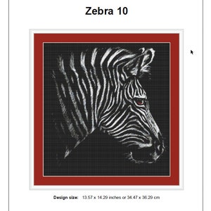 Zebra Cross Stitch Pattern 10 Instant PDF Download - Zebra Watercolor ...