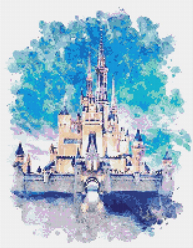 Castle Cross Stitch Pattern 1 Instant PDF Download Fairy - Etsy