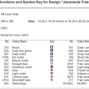 Jacaranda Tree Cross Stitch Pattern 1 Instant PDF Download | Purple ...
