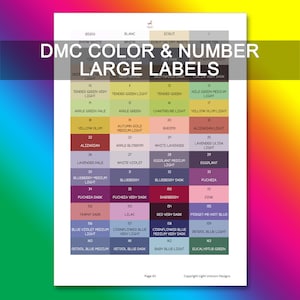 DMC Thread Charts PDF Instant Download Cross Stitch Chart Inventory DMC ...