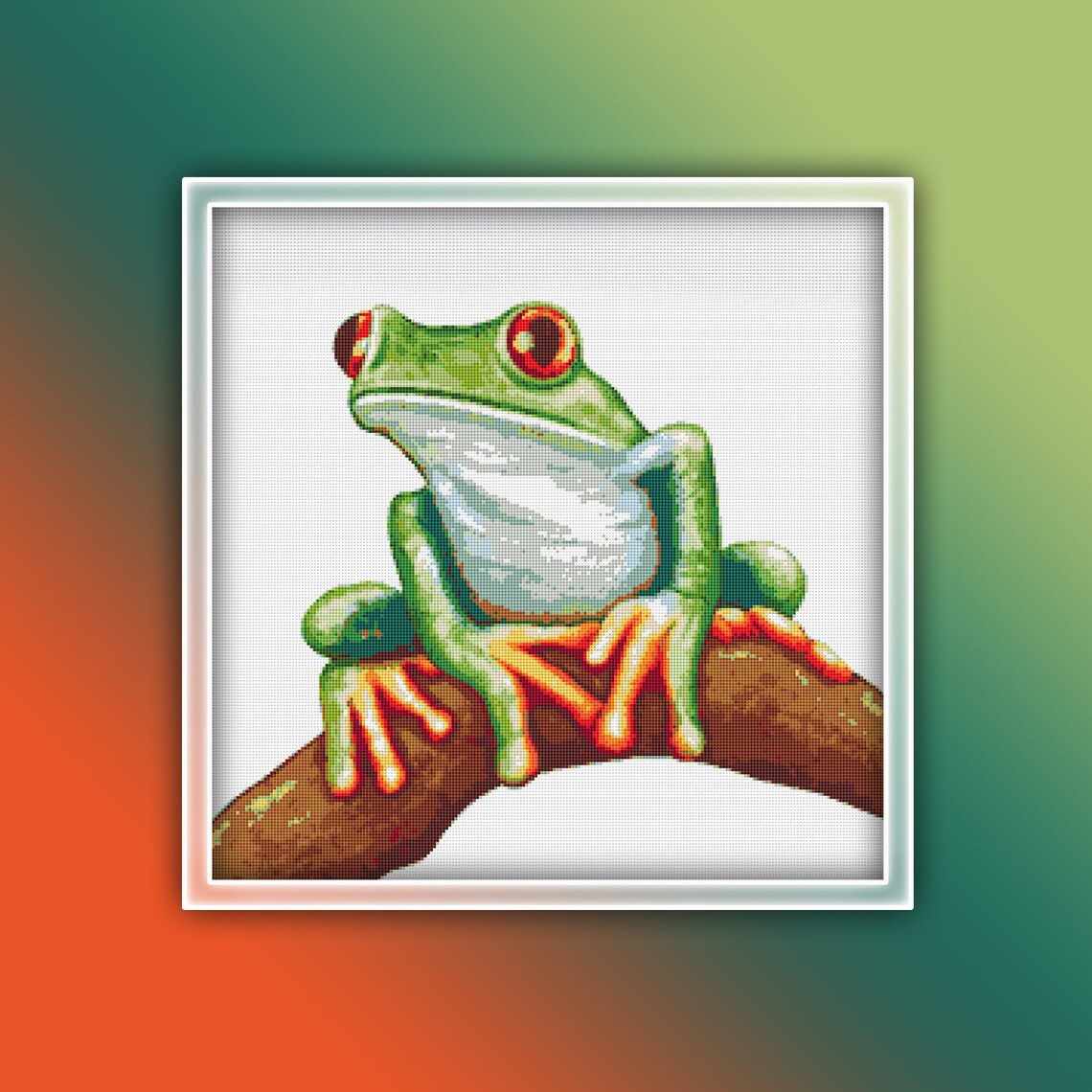 Frog Cross Stitch Pattern 5 Instant PDF Download Green Frog - Etsy