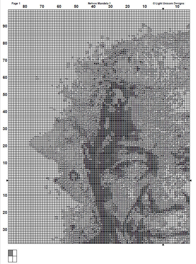 Nelson Mandela Cross Stitch Pattern 1 Instant PDF Download - Nelson ...