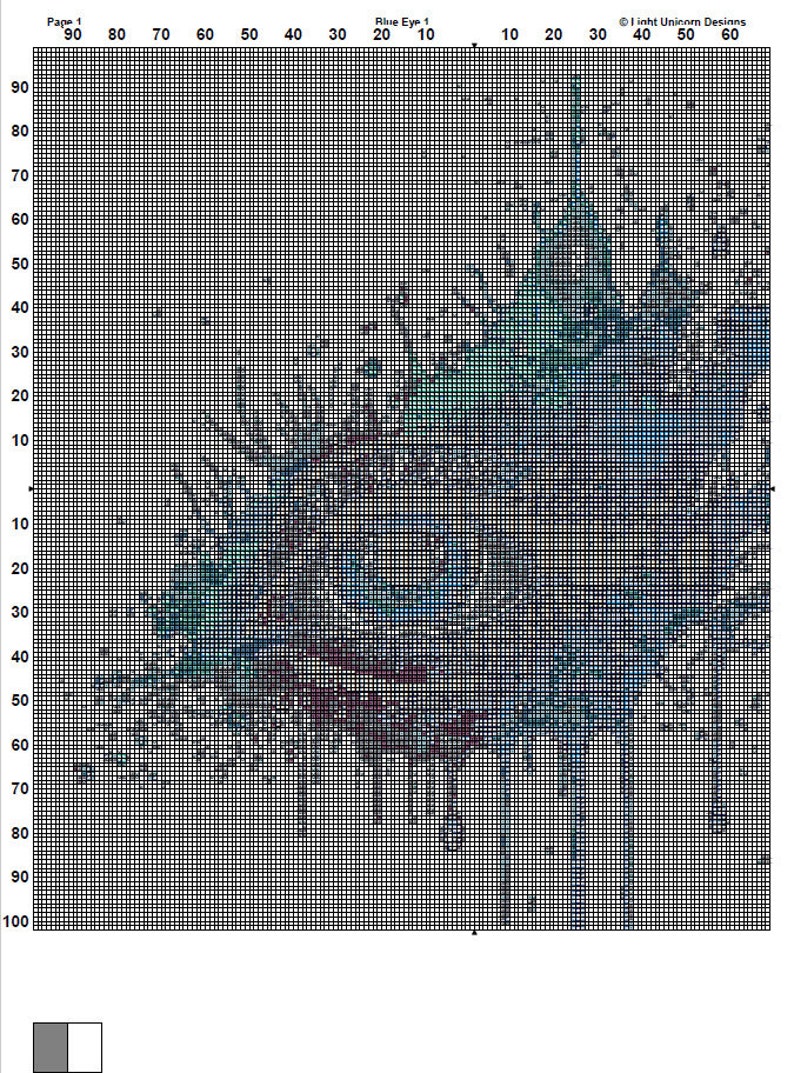 Blue Eye Cross Stitch Pattern 1 Instant PDF Download - Blue Eye ...