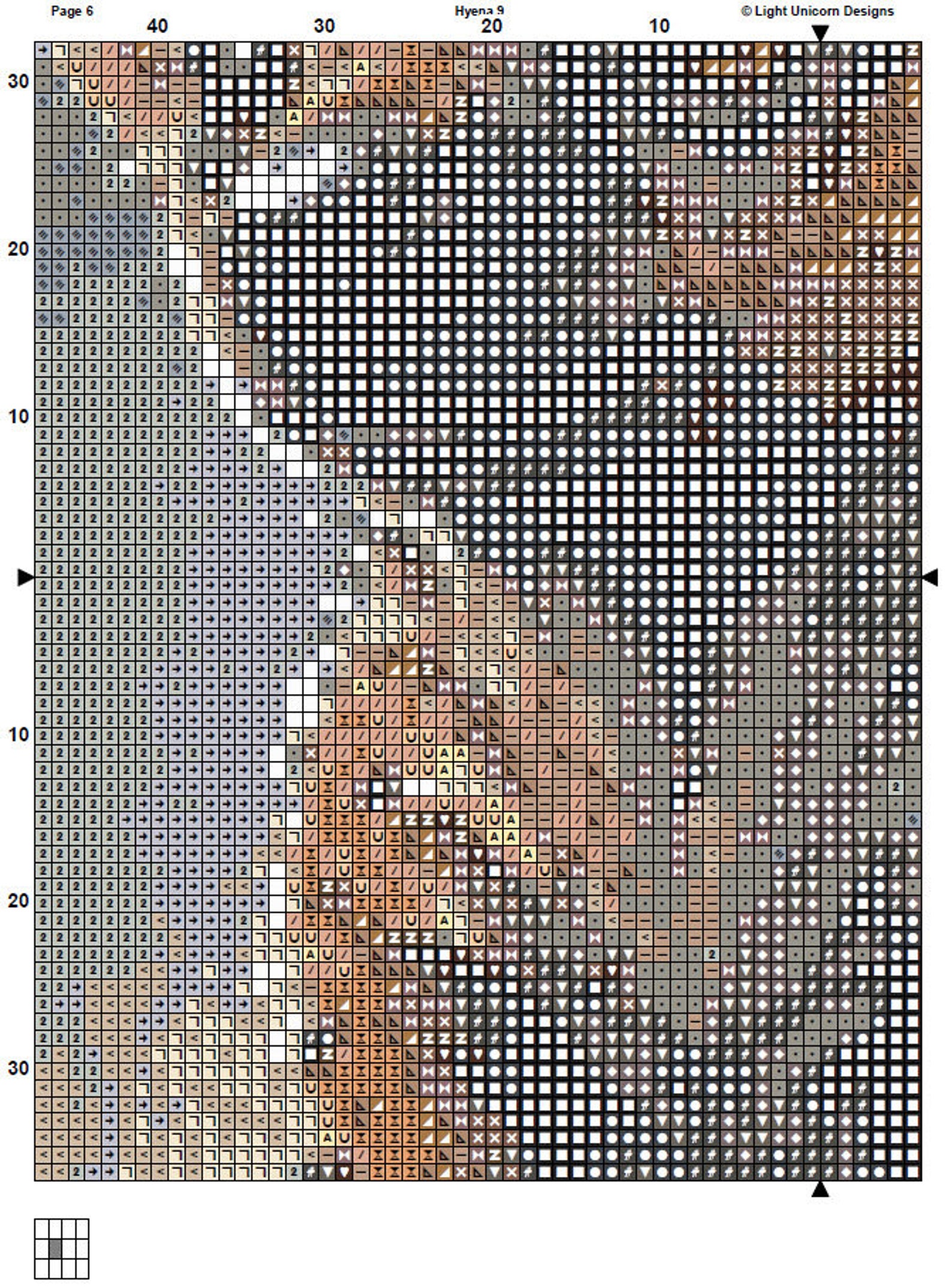 Hyena Cross Stitch Pattern 9 Instant PDF Download - Baby Hyena ...